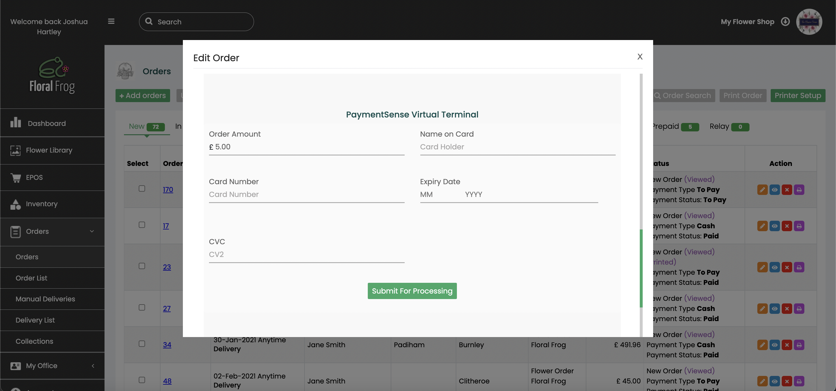 PaymentSense Virtual Terminal
